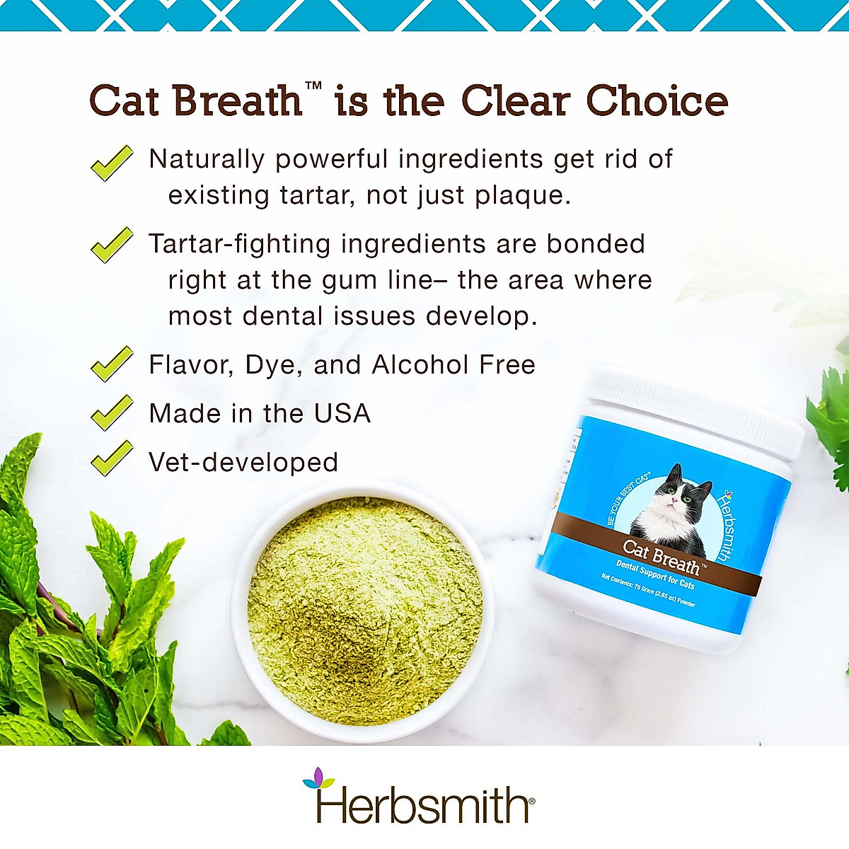 Herbsmith Cat Breath - Dental Support for Cats - 75g