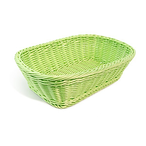Colorbasket 31404-202 Waterproof Rectangular Utility Basket, Dishwasher Safe, Shelf Storage, Hand Woven, Set of 3, Lime Green