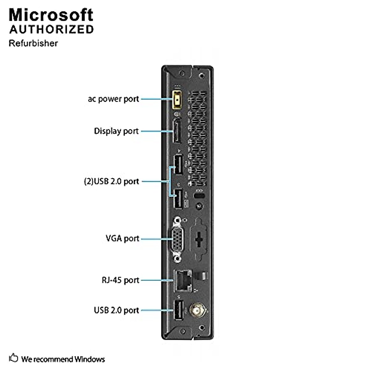 lenovo ThinkCentre M73 Tiny Form Factor Business Desktop Computer, Intel Dual-Core G3220T Processor 2.60 GHz, 8GB RAM, 500GB HDD, WiFi, USB 3.0, VGA, Windows 10 Pro (Renewed)