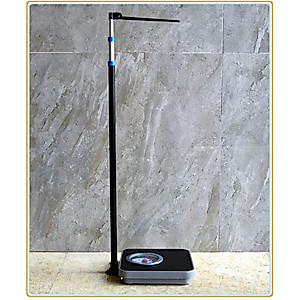 Mechanical Bathroom Scales, Analog Precision Dial Weight Scales, Scale with Height Rod, Extra-Large Dial