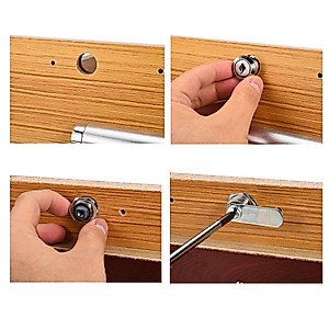 Cabinet Cam Lock Keyed Alike, 1-1/8" with Keys, Replacement Secure Drawer RV Camper Storage Lock for Cylinder Tool Box Mailbox Truck Vending Machine File, Zinc Alloy Chrome Finish (3Pack)