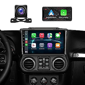 Car Radio Stereo for Jeep Wrangler JK Compass Dodge Ram with Wireless Carplay Andriod Auto