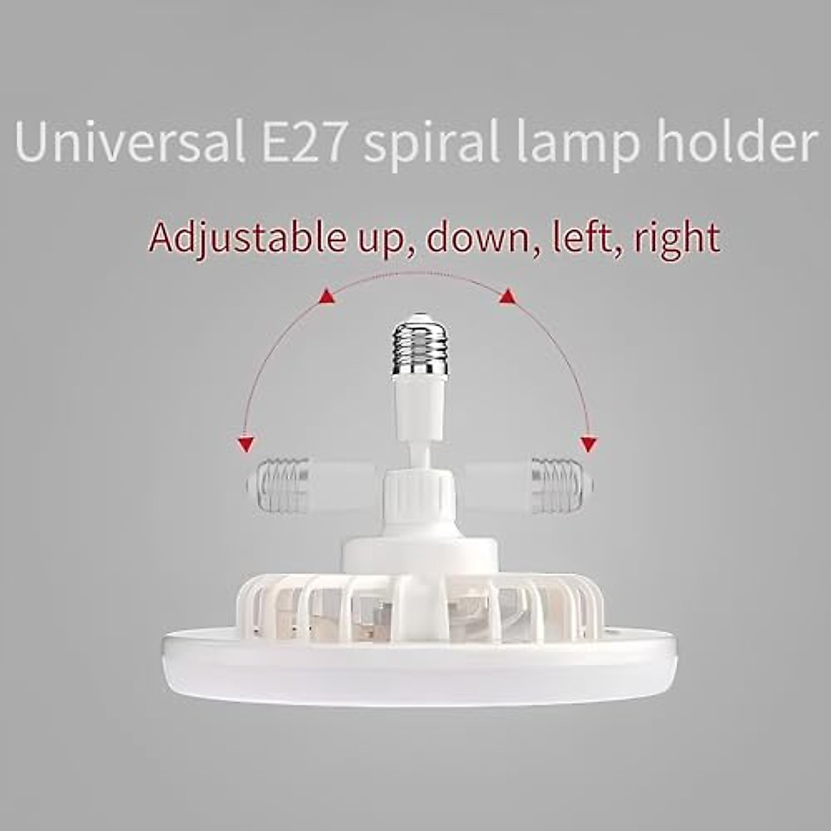 Socket Fan Light, Socket Fan Ceiling Fan with Light and Remote, LED Light Bulb Fan, Screw in Ceiling Fan in Light Socket, Quiet Ceiling Fan for Kitchen Bathroom Store Room Garage (White) (White)