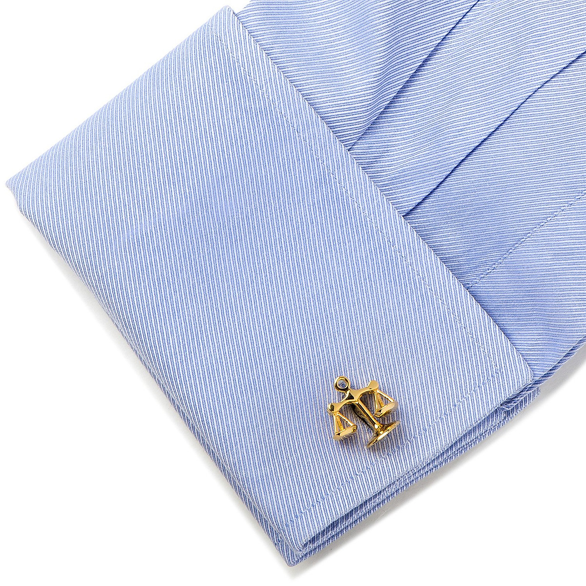 Ox and Bull Trading Co. Moving Parts Gold Scales of Justice Cufflinks