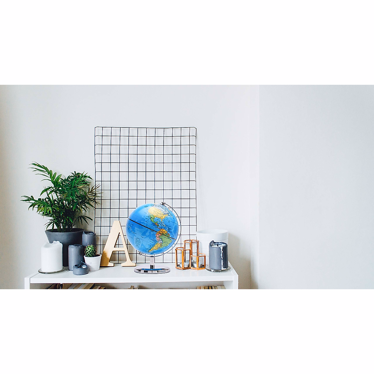 Exerz 8" World Globe Political Map - Educational Geographic Globe - Stainless Steel Arc and Base