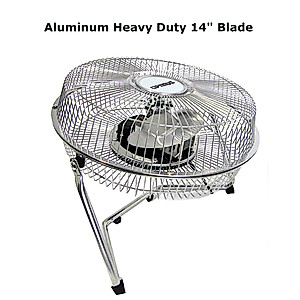 Optimus F-4092 9-Inch Industrial-Grade High-Velocity 2-Speed Fan, 1-Pack, Silver Coated