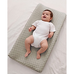 Changing Pad Cover, Soft Minky Dots Changing Table Sheets for Baby Boy and Girl, Diaper Changing Table Cover Fit 32"/34'' x 16" Pad (Tidal Foam)