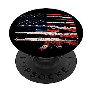 USA Flag Guns Weapons Rifles 2A Amendment Fathers Day Gift PopSockets PopGrip: Swappable Grip for Phones & Tablets PopSockets Standard PopGrip