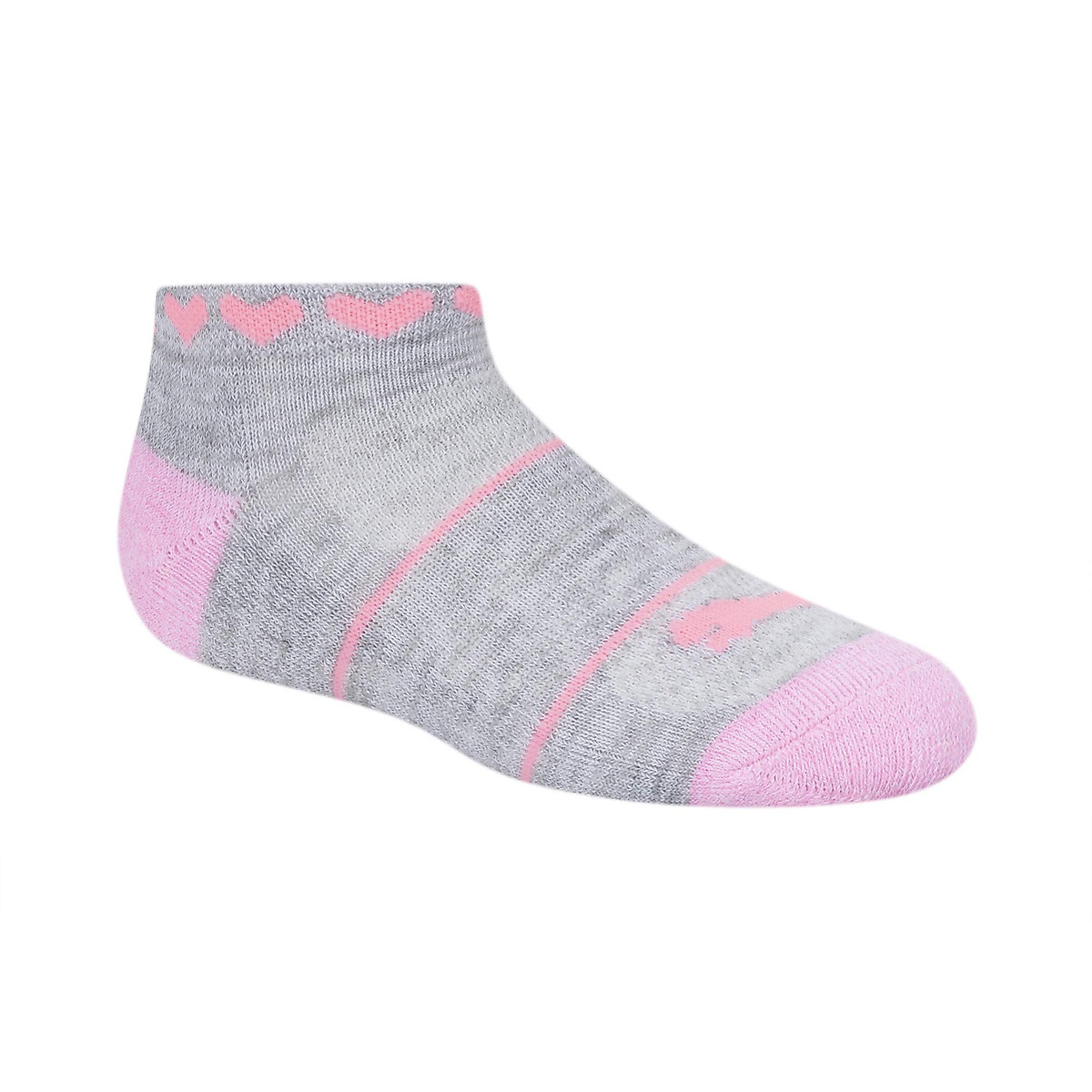 PUMA girls 8 Pack Low Cut + Hair Ties Running Socks, Gray/Multi, 7-8.5 US