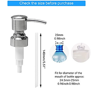 MroMax 304 Stainless Steel Soap and Lotion Dispensers Replacement Pump for 28/400 Bottles Jars,Bathroom Screw Lotion Pump Head, Silver 2Pcs