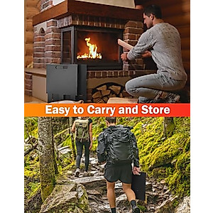 DEERFAMY Firewood Rack Indoor, Heavy Duty Log Holder for Outdoor Fireplace Wood Storage, Black