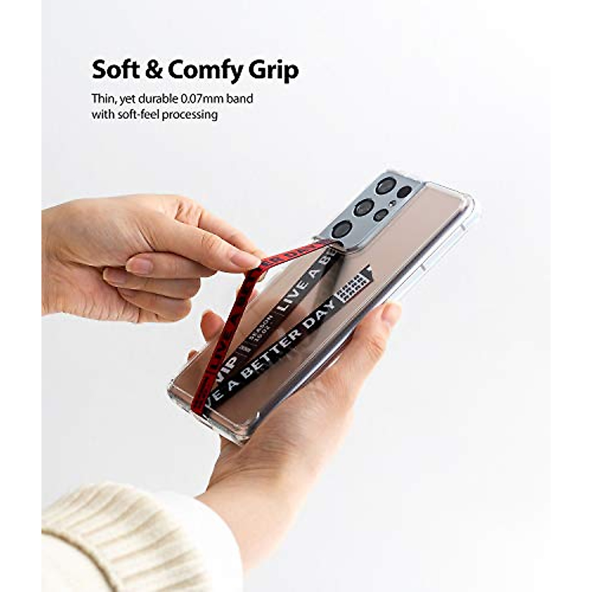 Ringke Band Strap Slim, Microfiber Phone Strap Holders for Smartphone Case - Peacock Green