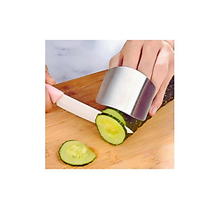 Stainless Steel Thumb Knife Finger Cutter Saver with Knife Guard and Finger Protectors for Cutting Vegetables, Holder for Slicing, Ideal Finger Guards for Kitchen Knives for Secure Food Cuts.