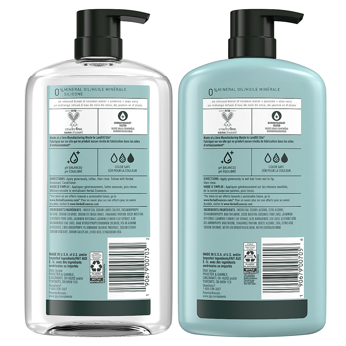 Herbal Essences Shampoo and Conditioner Set for Dry Hair with Coconut Water and Jasmine, 29.2 Fl Oz