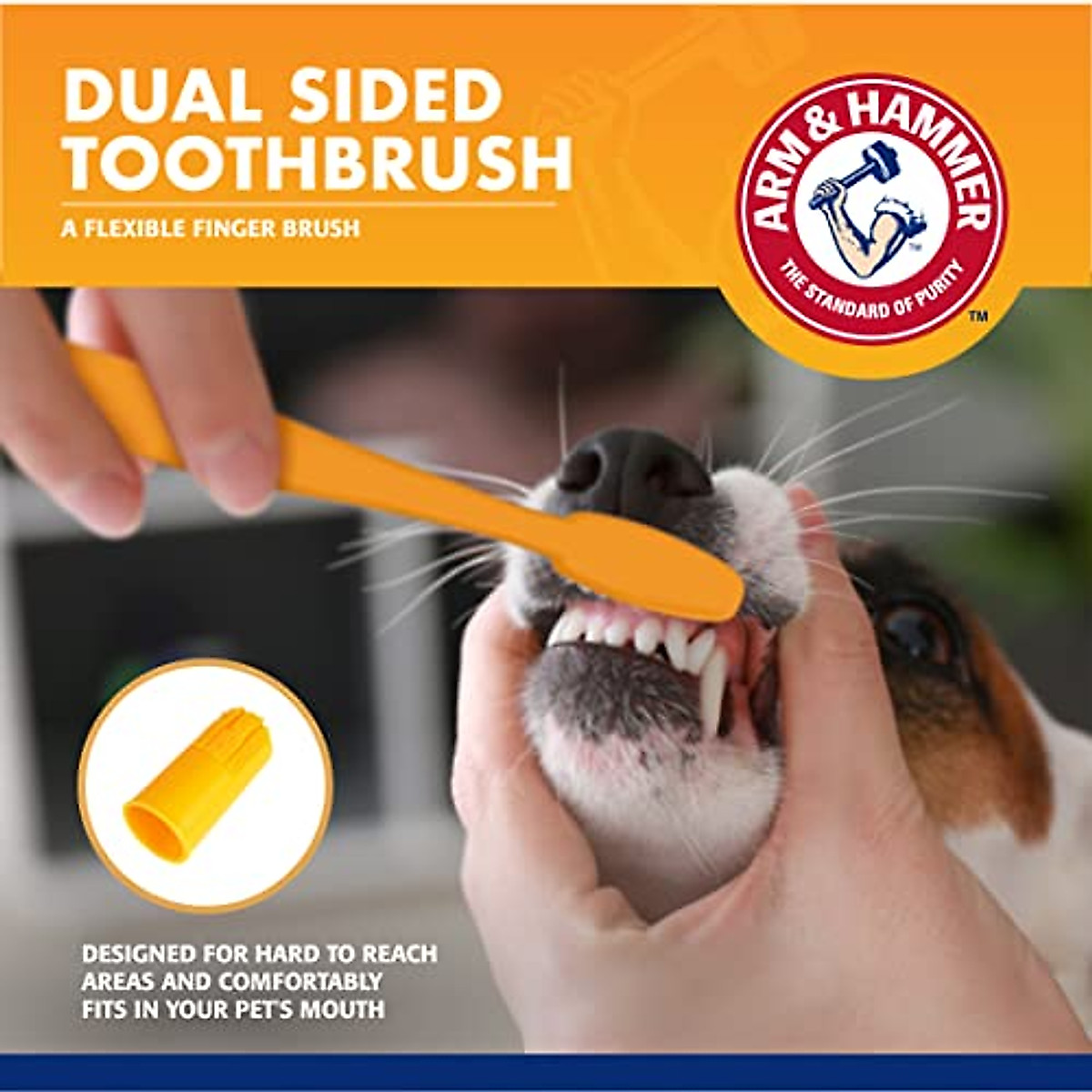 Arm & Hammer for Pets Dog Dental Care Fresh Breath Kit for Dogs | Includes Arm & Hammer Baking Soda Dog Toothpaste and Dog Toothbrush | Dog Plaque Removal Kit