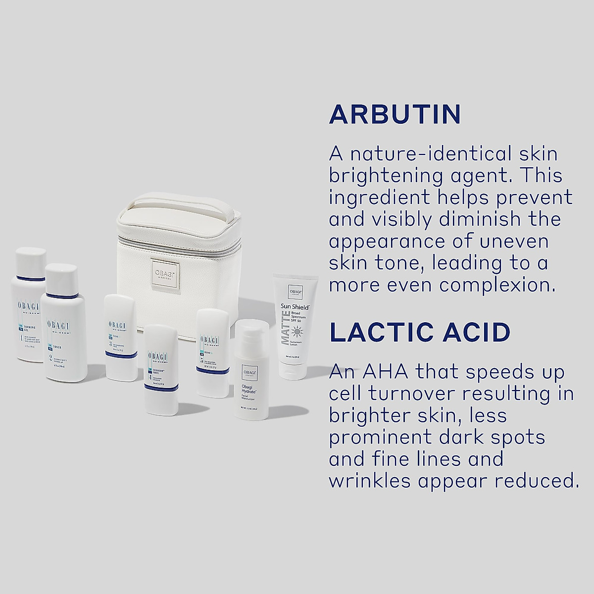 Obagi Medical Nu-Derm Fx System Normal to Oily Bundle - Includes: Foaming Gel, Toner, Clear, Exfoderm Forte, Blend. Hydrate and Sun Shield.