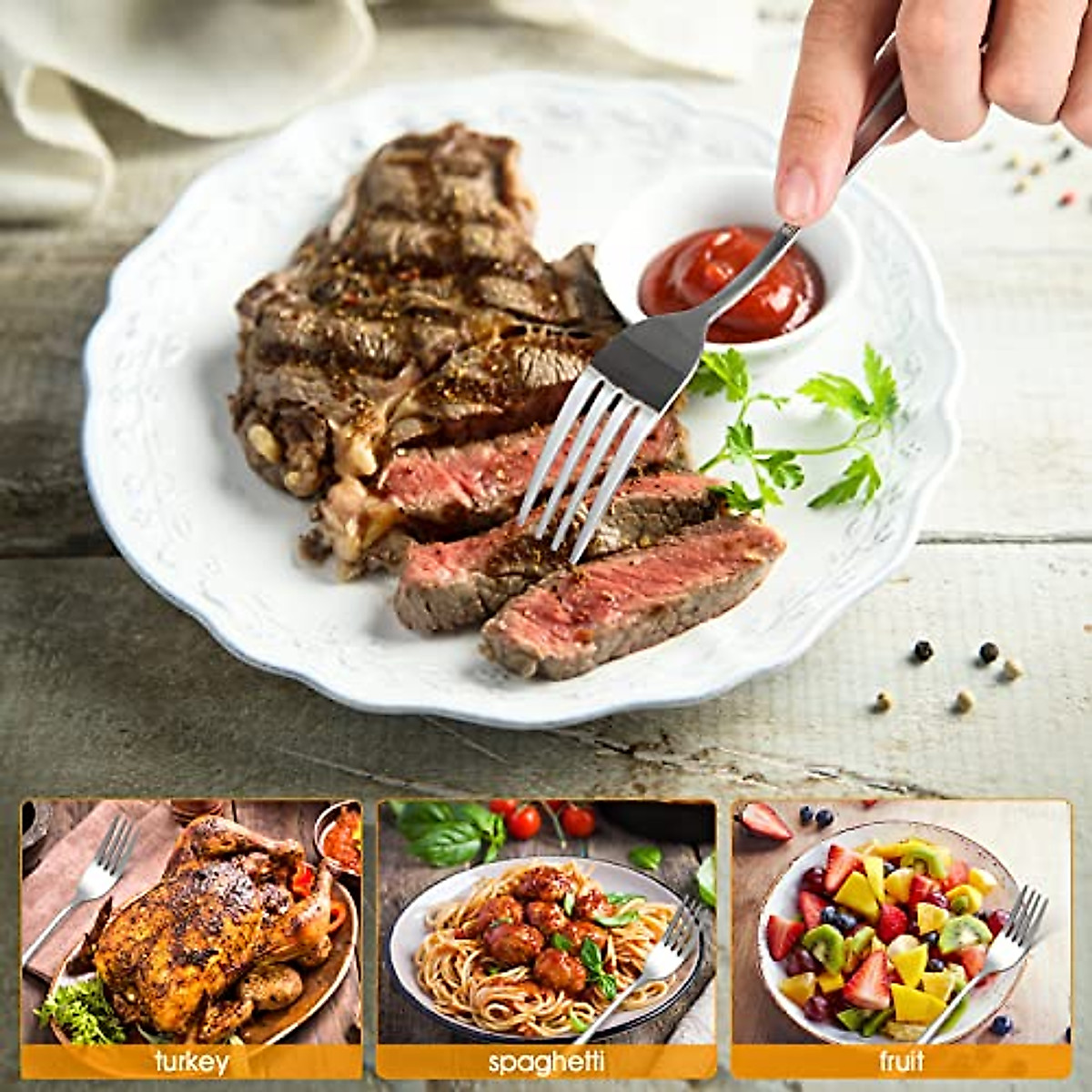 Silver Salad Forks Set of 12 pieces，Stainless Steel Flatware Forks 6.8 inch，Mirror Polish Small Utensils, New Kitchen Essentials Cutlery Set Dishwasher Safe