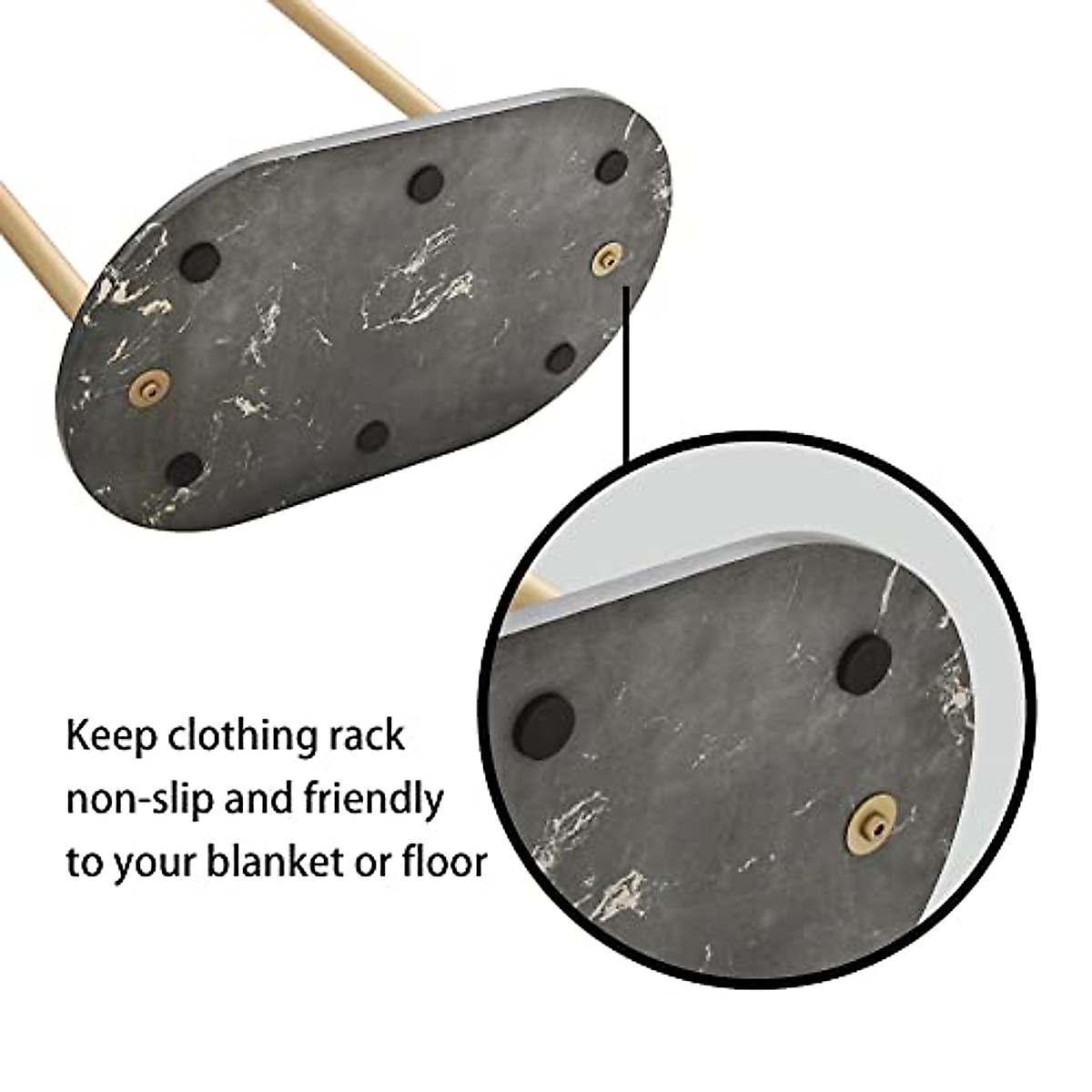 Cre Cra Gold Clothing Rack for Hanging Clothes Heavy Duty Metal Clothes Rack with Marble Base Modern Coat Rack Stand Freestanding Garment Rack for Boutiques Bedroom Office