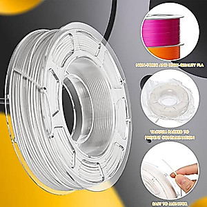 10 Pack 3D Printing Filament ABS 3D Printer Filament 1.75 mm 0.2 kg Each Spool 10 Colors Filament Pack with Nozzle and Cleaning Needle Compatible with 3D Printers, Solid and Translucent