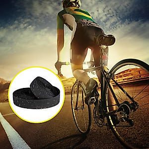 LSSH Bike Handlebar Tapes, Cork Bike Handlebar Tape, Bicycle Bar Tape, Cycling Handle Wraps, EVA Road Bike Handlebar Tape – 2 Rolls (Black)