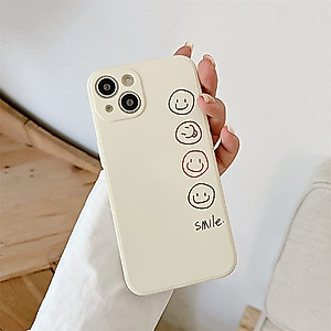 Cute Pattern Design Phone Case for Apple iPhone 14 Protective Cover Cartoon Side Frame Silicone Cases Compatible with iPhone 14 6.1 inch - Beige