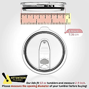 2 Wine Tumbler Lids 12 oz Spill Proof - 2.9 Inch Diameter - No Leak Splash Proof Replacement Silicon Slider Locking Closure, 2 Lids For Tumbler Open Close by C&berg