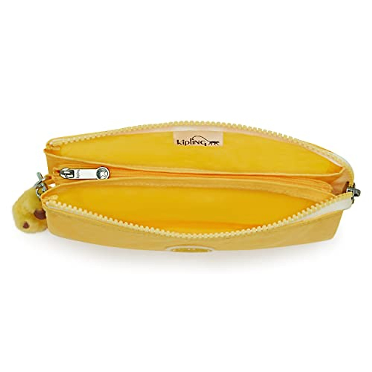 Kipling Women’s Creativity Extra Large Wristlet, Versatile Cosmetics Kit, Lightweight Nylon Travel Organizer, Sunflower Yellow