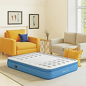 Simmons Lumbar Firm, 12" Tri-Zone Air Mattress with Built-in Pump and Extra Lumbar Support, Size Full,White