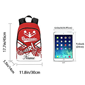 zaaprintblanket Personalized Cheerleader Cheer White Red Backpack Casual Daypack Bag for Man Woman