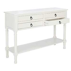Safavieh Home Collection Haines White 4-Drawer Bottom Shelf Console Table