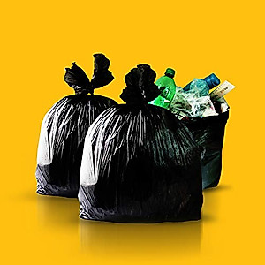 AmazonCommercial 23 Gallon Trash Bags, Garbage Bags, 1.1 MIL, Unscented, Black, 150 Count