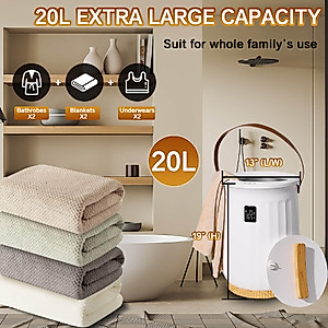 TooLSpeo Towel Warmer,20L Electric Towel Warmer Bucket,Towel Warmers for Bathroom with Led Display, Child Safety Lock,Home Portable Towel Warmers Heat Timer Adjustable,Hot Towel Warmer for Spa,Hot Tub
