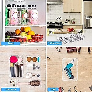 Maxrich 10 Pcs Clear Plastic Drawer Organizer Set,Bathroom Drawer Organizers,Desk Drawer Organizer Set for Makeup, Jewelries, Kitchen Utensils and Office