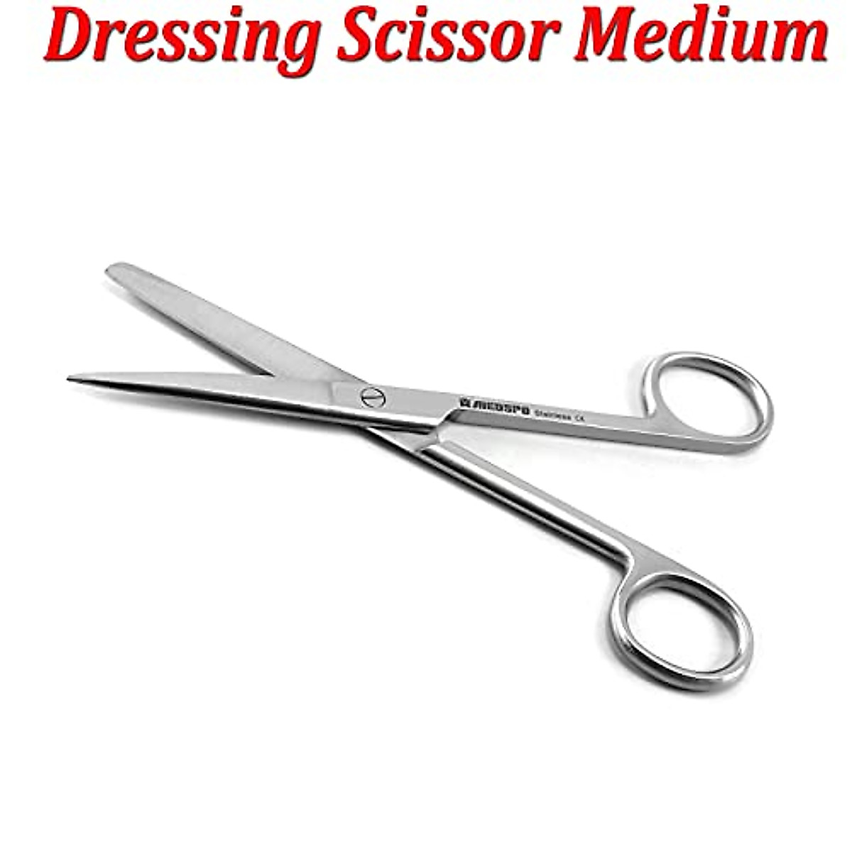 MEDSPO Professional Dental Medical Scissors | Trimming Cutting Nursing Stitch Suture Veterinary | Tissue Instruments Tools (Dressing Scissors Medium)