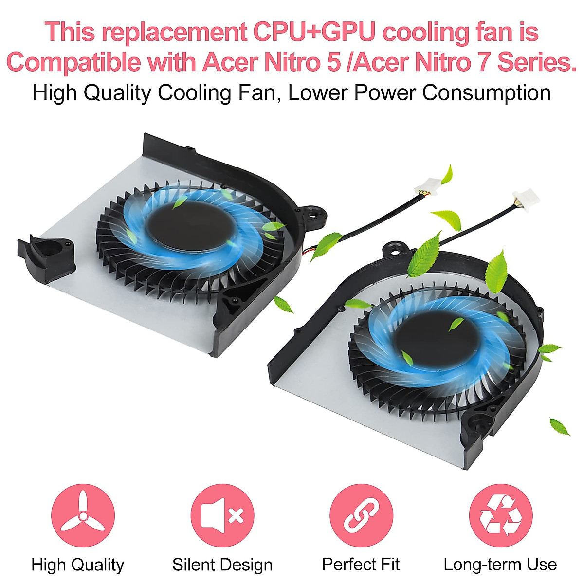 Upgraded New CPU+GPU Cooling Fan Compatible with Acer Nitro 5 Gaming Laptop AN515-54 AN515-43 AN517-51, Acer Nitro 7 AN715-51 AN715-51-76LS AN715-51-796C, Professional Tool kit