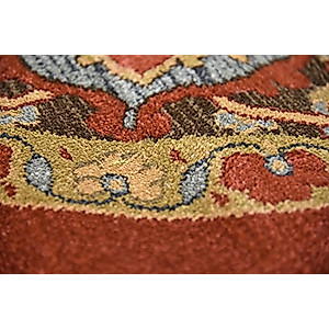 Unique Loom Sahand Collection Traditional Geometric Classic Red Round Rug (8' 0 x 8' 0)