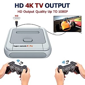 Kinhank Retro Game Console,Super Console X PRO Emulator Console with 95000+ Video Games,Video Game Console with 60+ Emulator,Game Consoles for 4K HD Output,5 Players,LAN/WiFi,Best Gifts for Men