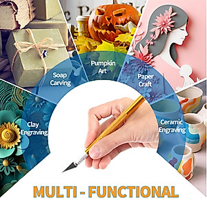 Viemior 4PCS Exacto Knife, Hobby Knife Craft Knifes with 40PCS Spare Exacto Knife Blades(#11), Profession Exacto Knives Precision Knife for Crafting, Arts, Modeling, Scrapbooking, Stencil