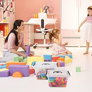 DynkoNA Plastic Storage Bins with Lids, 2 Packs Clear Tote Boxes, 7 Quart & 12 Quart