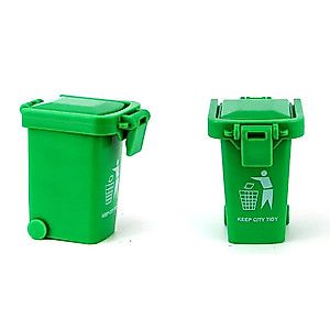 AITING Kids Push Toy Vehicles Garbage Truck's Trash Cans Toys Mini Curbside Vehicle Garbage Bin