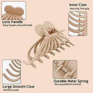 Canitor 4.9" Extra Large Hair Clips Claw Clips for Thick Hair 4Pcs Big Claw Clips Hair Clips for Women Girls Neutral Color Matte Jumbo Hair Claw Clips Non-slip Jaw Clips Mother's Day Gifts