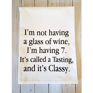 Funny Wine tasting tea towel handmade
