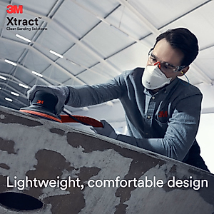 3M Xtract Electric Random Orbital Sander, Ergonomic and Lightweight ROS, 88758, 5 in, Central Vacuum, 3/16 in Orbit, 110V, 350W Motor, Metal Fabrication, Woodworking