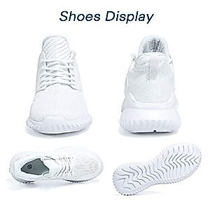 Akk White Sneakers for Women Walking Shoes Comfortable Lightweight Womens Work Casual Tennis Shoes for Gym 8.5 US White