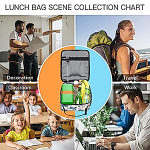 Zuswicg Anime Cartoon Lunch Box - Insulated Lunch Bag For Girls Boys - 10.2 Inch Cute Lunch Box Suitable For Adult Women Men Preppy School Work Office