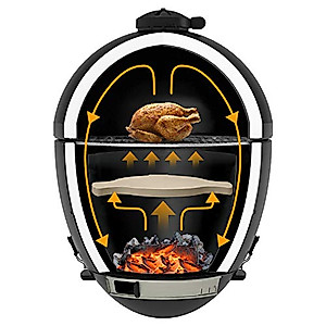 Unicook Smoking Stone Heat Deflector for Akorn Kamado, Large Big Green Egg, Heavy Duty Ceramic Smokin' Pizza Stone 17 Inch, Heat Diffuser Plate, Compatible for Char-Griller 6201