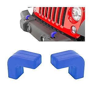 BESULEN Factory Bumper Tow Hook Covers, Car Front Bumpers Tow Hook Protector, Rubber Tow Hook Covers Protect from Scuffs and Scratches, Car Accessories Adds Cushioned Grip to Tow Strap (Blue)