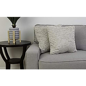 Thro by Marlo Lorenz Throw Pillow and Blanket, Light Gray