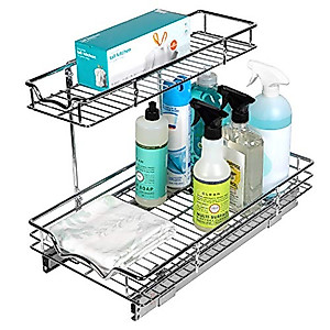 Richards Under Sink Pull-Out Sliding Shelf Organizer for Kitchen Heavy Duty with 5 Year Warranty, 11.5”W x 21”D x 14.5”H, Requires at Least 12.5” W Cabinet Opening-Chrome