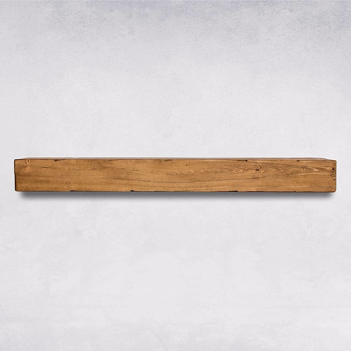 Fireplace Mantel, Rustic, Shelf, Floating Mantle, Real Wood, Beam, URBANDI (Brown, 60Lx6Hx8D)
